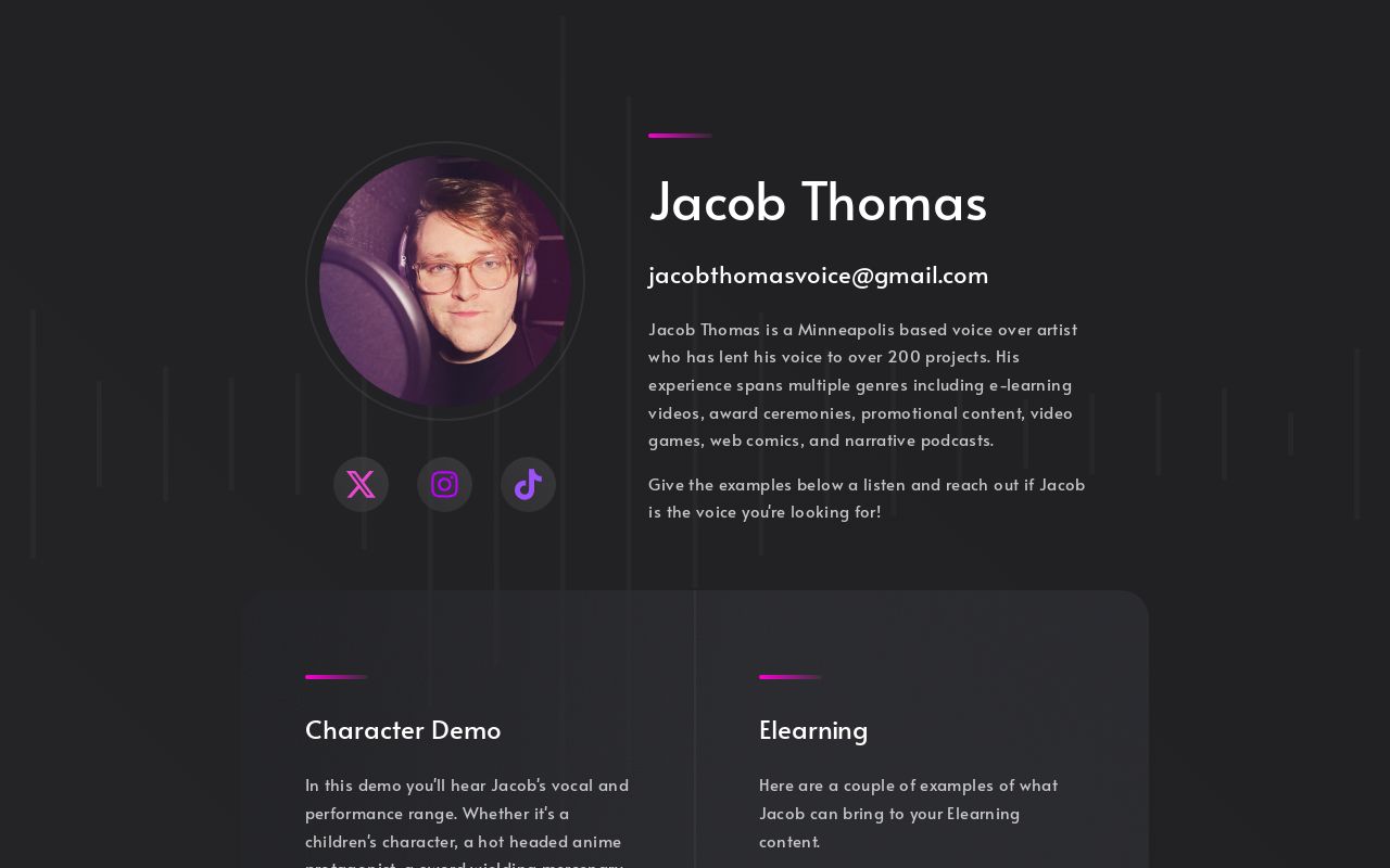 Jacob Thomas - Voice Over Artist